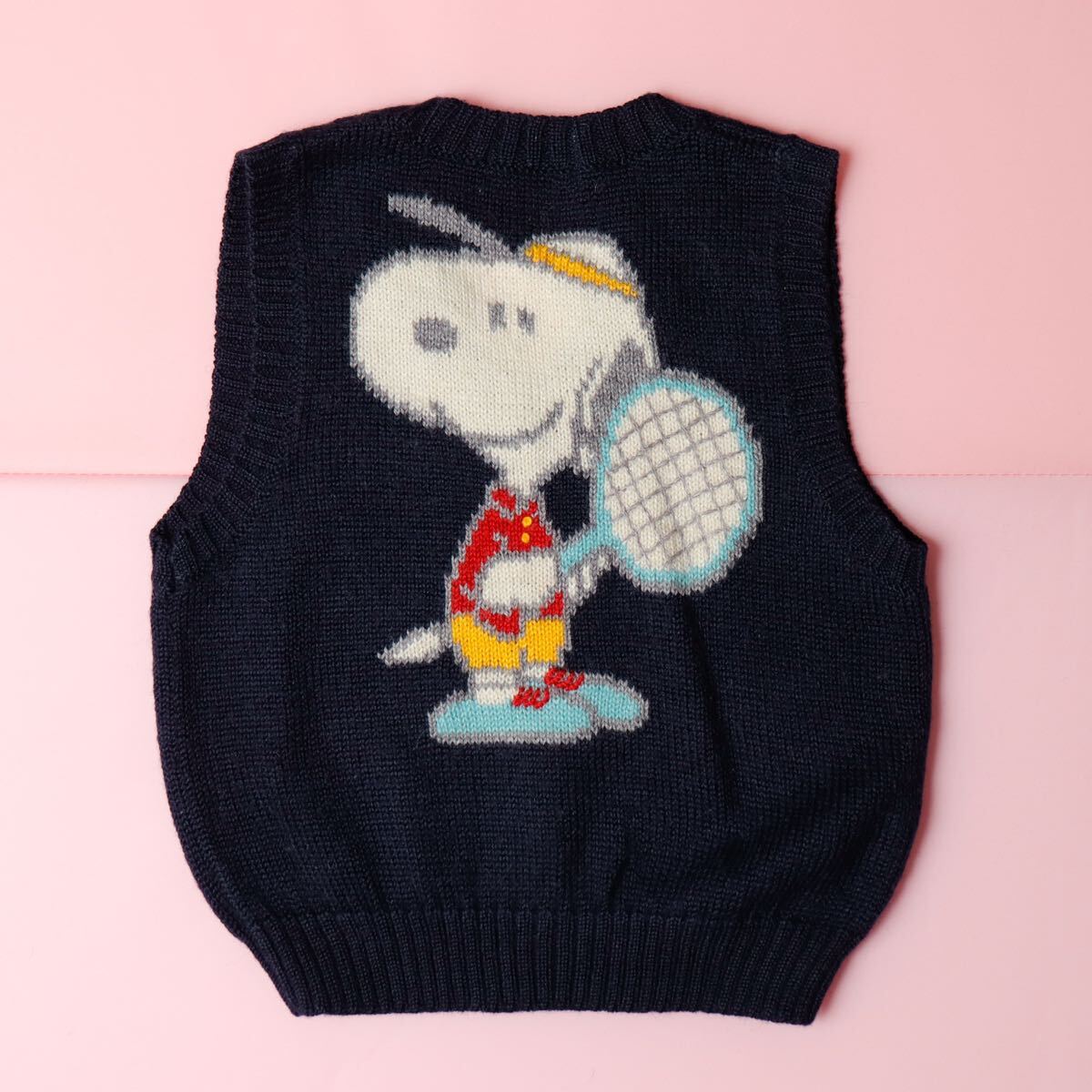 【目立った傷や汚れなし】【美品】FAMILIAR × SNOOPY ニットベスト 100 ネイビー [skuuuキッズ] ファミリア ...