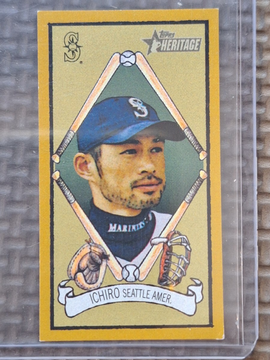 【未使用に近い】2008 Topps Heritage #HTCP11 ICHIRO SUZUKI Mini Seattle Mariners ...