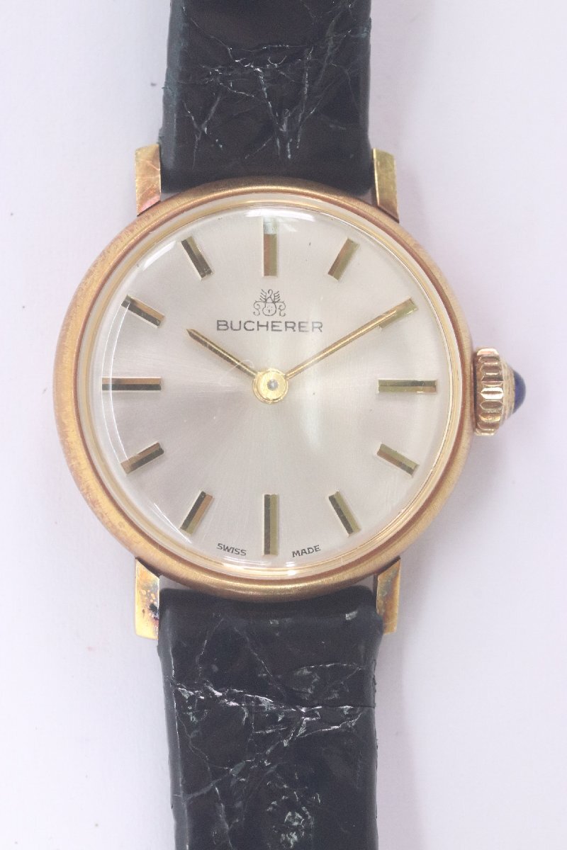 【傷や汚れあり】BUCHERER ブッフェラー 18K 18金 総重量：約14.3g 手巻き 2針 レディース 腕時計 アンティーク 3877 ...