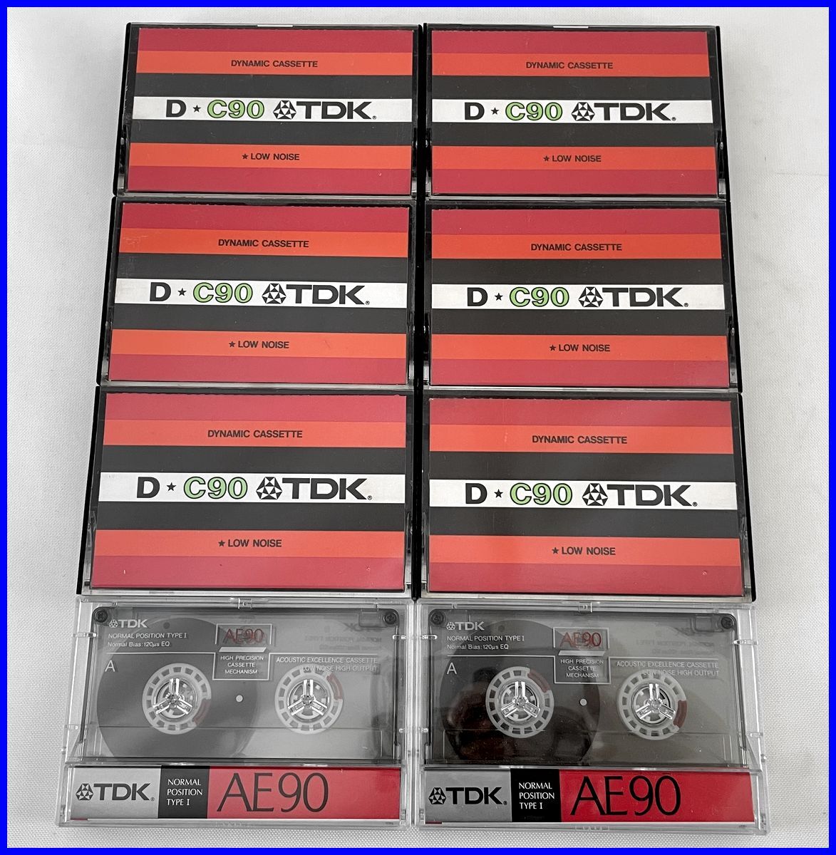 【目立った傷や汚れなし】TDK カセットテープ D-C90 90分 6本 ＋ AE90 90分 2本 使用品 8本セットの落札情報詳細 - ヤフオク落札価格検索 オークフリー