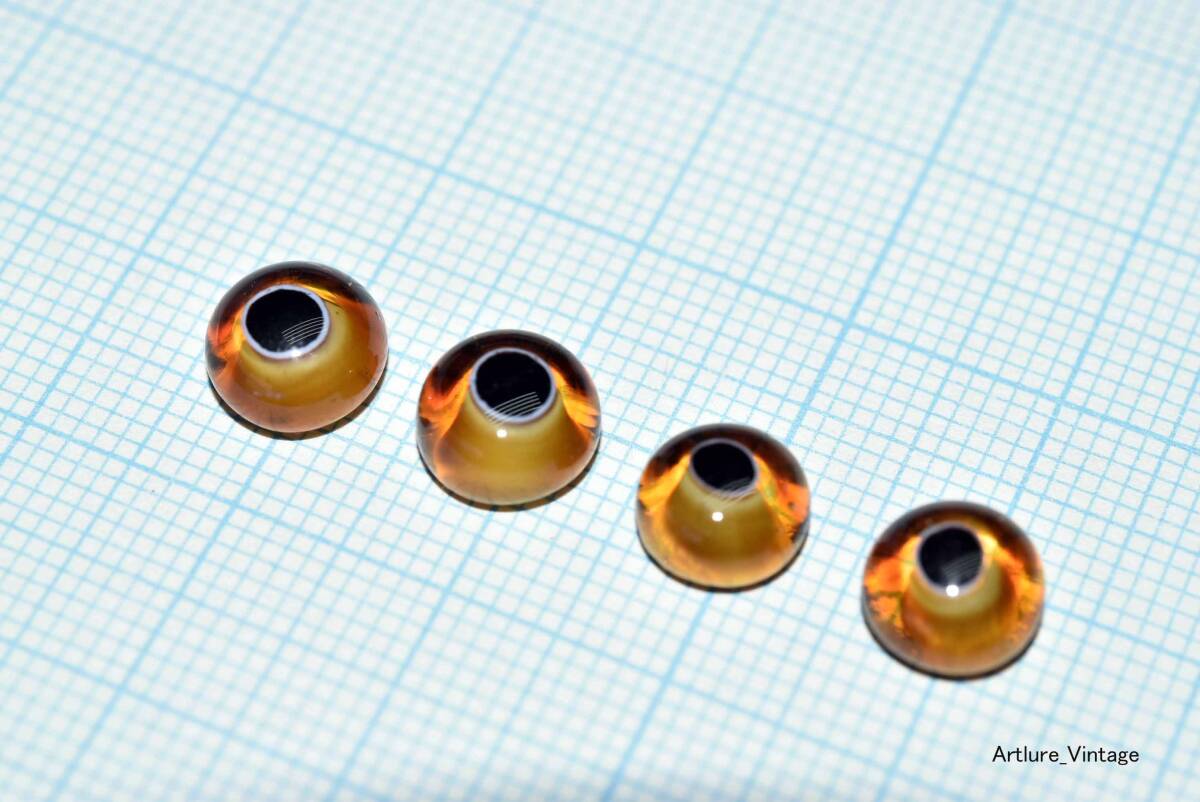 【未使用】グラスアイ 琥珀色 ヴィンテージ風の色合い（ 11611-489）glass eyes ルアーメイキング ハンドメイドグラスアイ ...