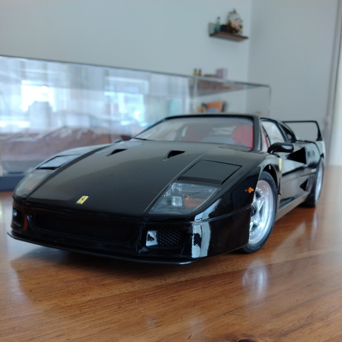 【やや傷や汚れあり】フジミ (京商) FUJIMI 1/12 Ferrari F40 BlackStar 1987 ダイキャストモデル ブラック 完成品 (素人作製) フェラーリ ブラック ...