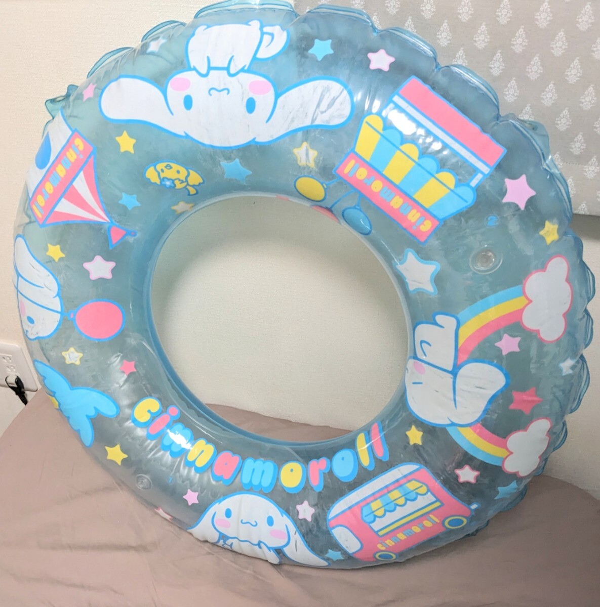 【傷や汚れあり】シナモロール 浮き輪 80cm サンリオ 空ビ 空気ビニール風船 Inflatable Cinnamoroll Sanrio ...