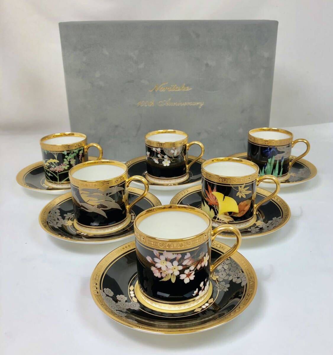 【未使用】【未使用品】ノリタケ 100周年記念 四季彩舞曲 カップ＆ソーサー AD腕皿6客 N59894/4656-16箱付 U-4の落札情報 ...