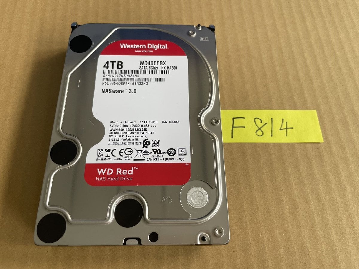 【目立った傷や汚れなし】送料無料 Western Digital WD40EFRX Red 4TB 3.5インチ SATA HDD4TB 使用 ...