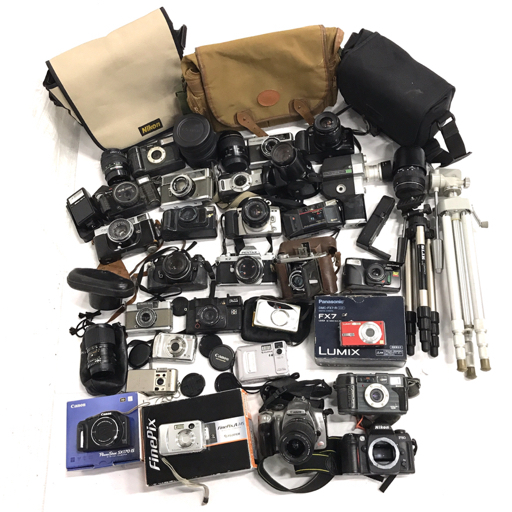 【全体的に状態が悪い】1円 CANON EOS Kiss Digital Nikon F80 KONICA 現場監督 含む カメラ まとめ ...