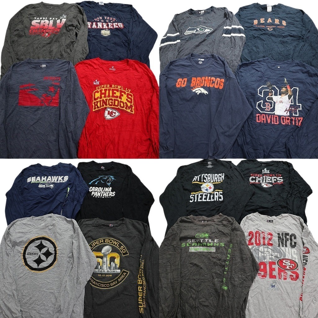 【やや傷や汚れあり】古着卸 まとめ売り プロチーム 長袖Tシャツ 16枚セット (メンズ 2XL /3XL ) NFL スティラーズ ペイトリオッツ MLB MT4108 1円スタートの落札 ...