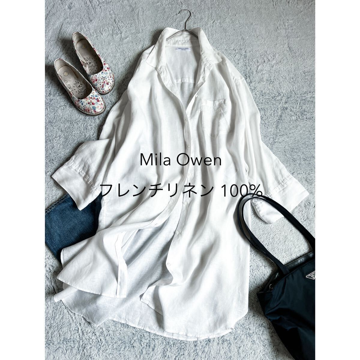 Mila Owen ミラオーウェン/ノースリーブワンピース/O/リネン/ブラック/19SS/バックリボン/09WF0191034の落札情報詳細 - ヤフオク落札価格検索 オークフリー