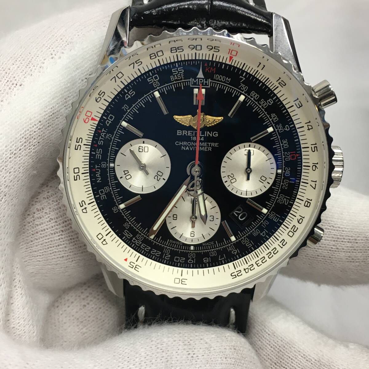【やや傷や汚れあり】【美品】ブライトリング BREITLING AB0120 ナビタイマー01 クロノグラフ 自動巻き クロコバンドの落札情報詳細 - Yahoo!オークション落札価格検索 ...