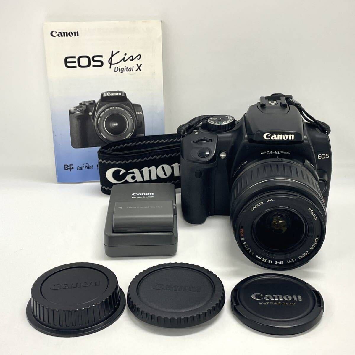 【傷や汚れあり】【6T72】1円スタート Canon / DS126151 EOS Kiss Digital X ZOOM LENS EF-S 18-55mm 1:3.5-5.6 II USM ...