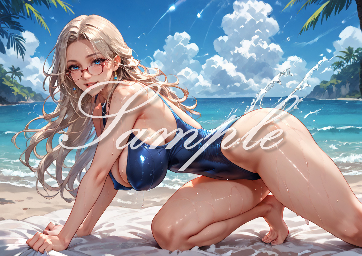 【未使用】高画質A4イラストポスター A755 水着巨乳プラチナブロンドメガネ美熟女 サマーバケーション オリジナル 同人 横長の落札情報詳細 - ヤフオク落札価格検索 オークフリー