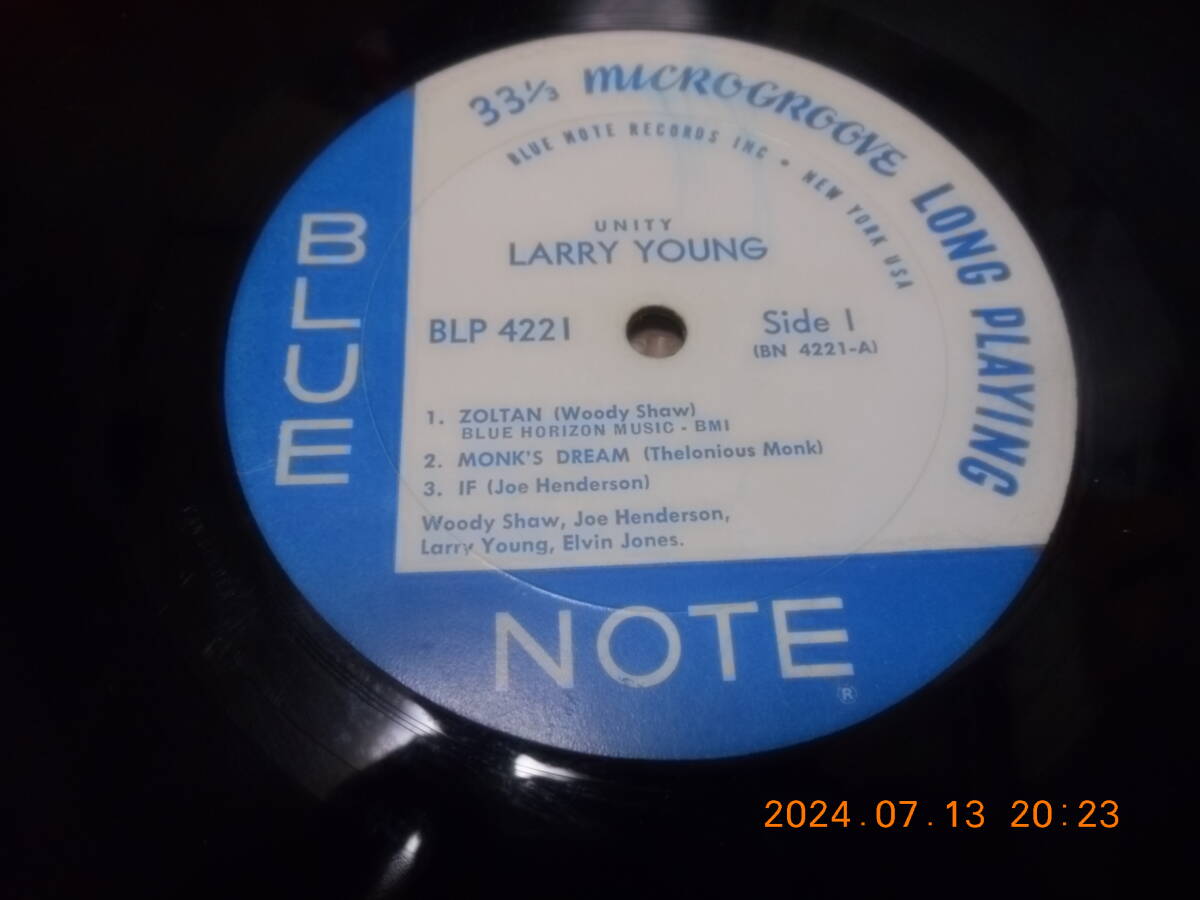 【目立った傷や汚れなし】【US MONO】LARRY YOUNG/UNITY BLUE NOTE BLP 4221 NYC/VAN GELDER刻印/ジャケ無し JOE HENDERSON ...