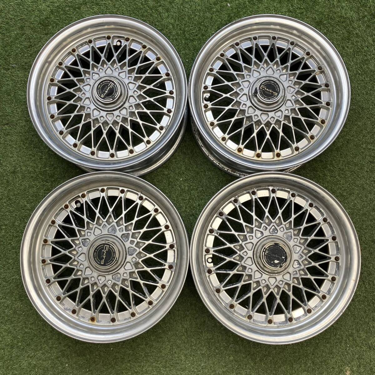 【傷や汚れあり】【0175】★深リム★15インチ 6.5J WORK EWING ワーク 6.5J×15 ET20 PCD114.3 5穴 ...