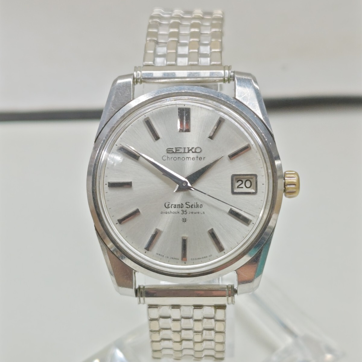 【やや傷や汚れあり】グランドセイコー セルフデーター 手巻 35石 最初期 SD文字盤 クロノメーター 獅子メダル Grand Seiko ...