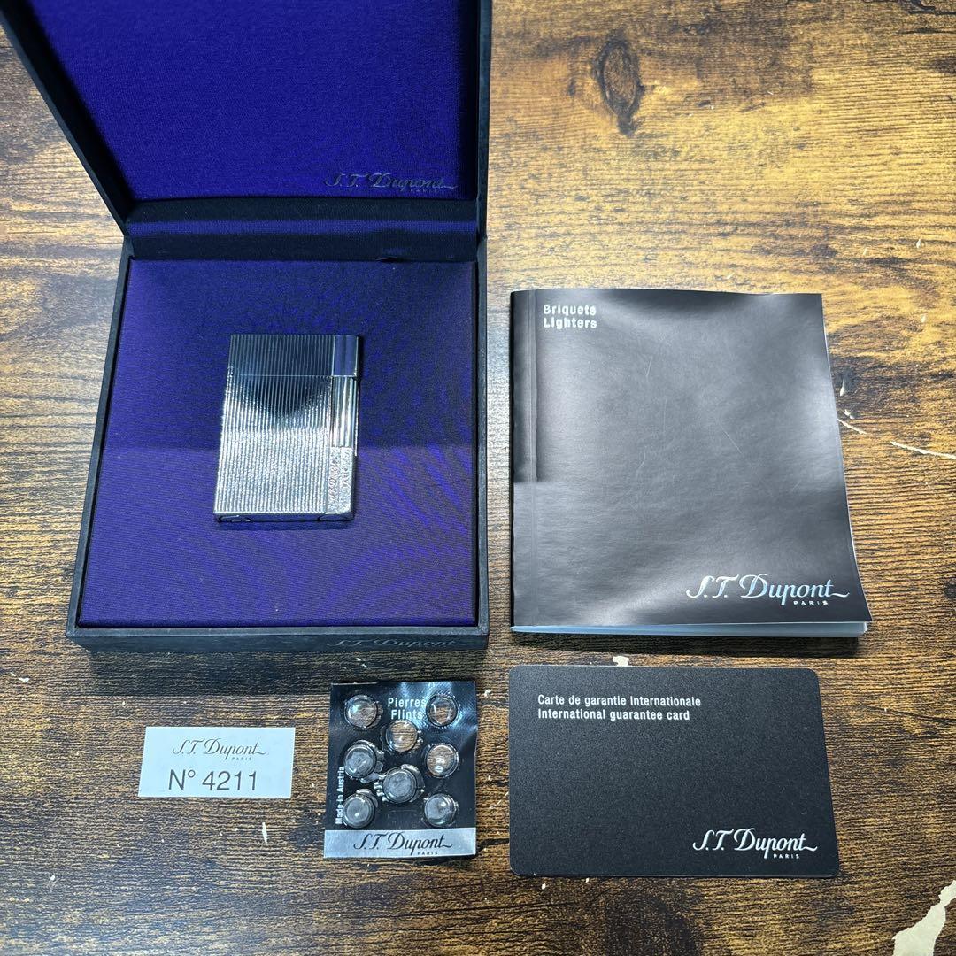 【目立った傷や汚れなし】快音 箱付 S.T.Dupont デュポン ギャッツビー ストライプ シルバーの落札情報詳細 - Yahoo!オークション落札価格検索 オークフリー