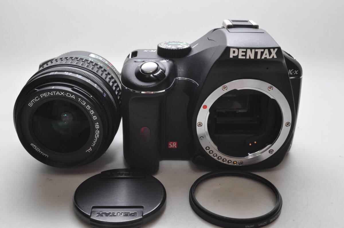 【傷や汚れあり】★訳あり大特価★PENTAX ペンタックス K-X ブラック ボディ / レンズ PENTAX smc PENTAX-DA 1:3.5-5.6 18-55mm AL #A529 ...