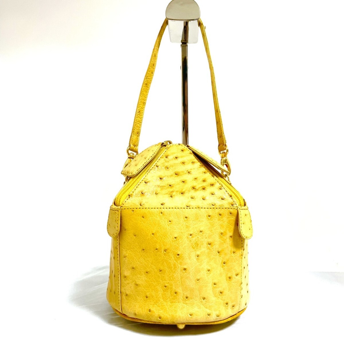 【目立った傷や汚れなし】1円スタート オーストリッチ ダチョウ革 パーティーバッグ ミニバッグ ITOYA ショルダーバッグ ハンドバッグ ...