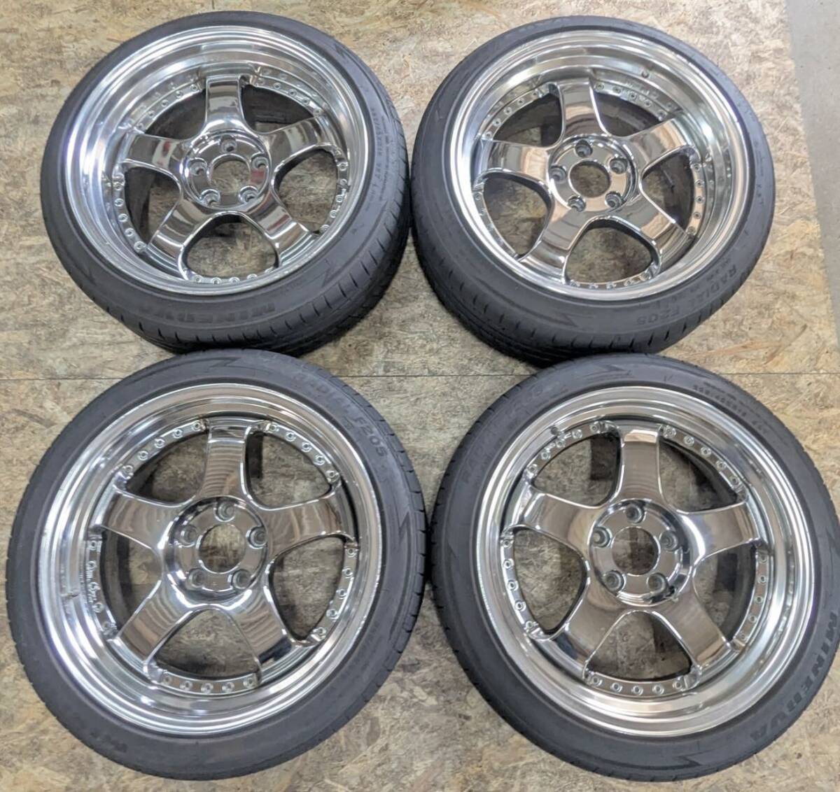 【やや傷や汚れあり】【希少！】SSR Professor SP1 18インチ 8J＋37 9J＋37 PCD114.3 5穴 5H 深リム メッキ 当時物 絶版 シルビア スカイライン ...