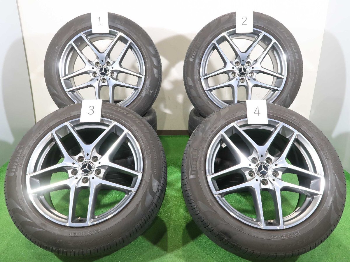 【やや傷や汚れあり】4本 ベンツ GLCクラス X253 純正 AMG 19インチ 8J +38 5H PCD112 ラジアル ピレリ スコーピオン 235/55R19 タイヤおまけ ...