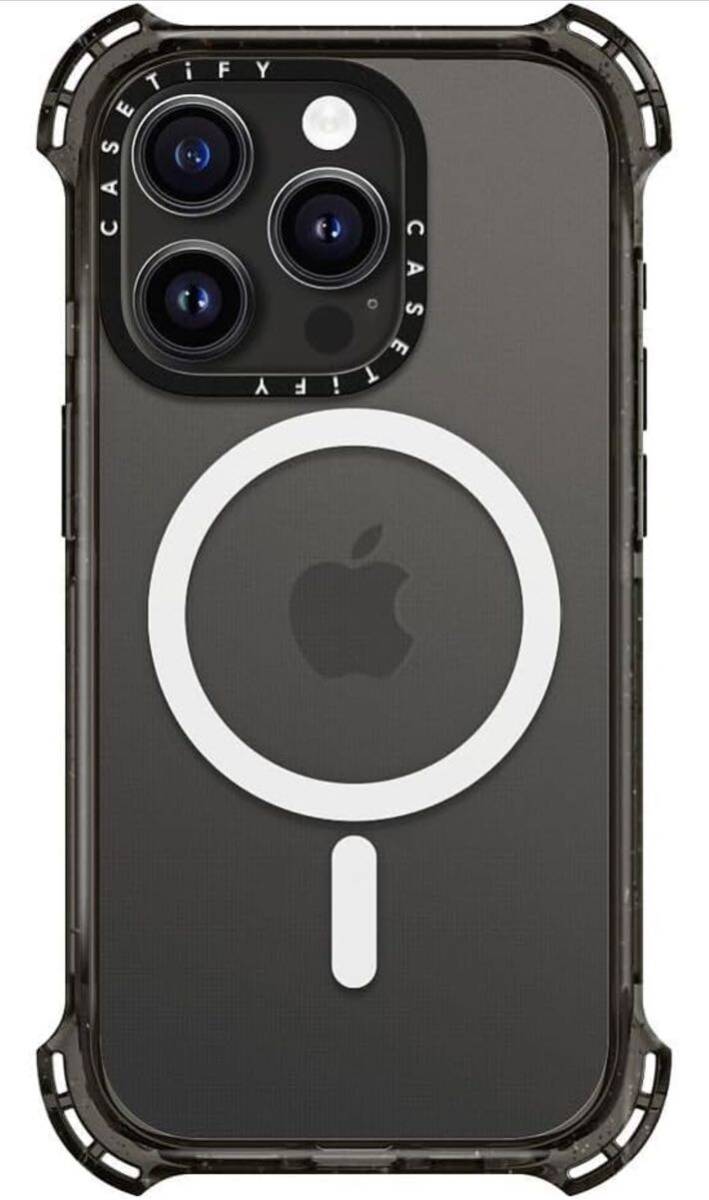 【目立った傷や汚れなし】CASETiFY バウンス iPhone 15 Pro ケース [MIL規格準拠 (6x MIL-STD-810G) / MagSafe に対応] - クリア ブラック ...