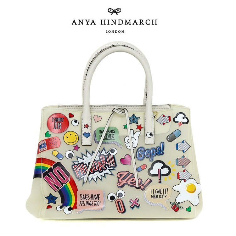 【傷や汚れあり】【1円/人気】アニヤハインドマーチ ANYA HINDMARCH オールオーバーステッカーズ ハンドバッグ PVC 塩化ビ 乳白色 トートバッグ 42956の落札情報詳細 ...