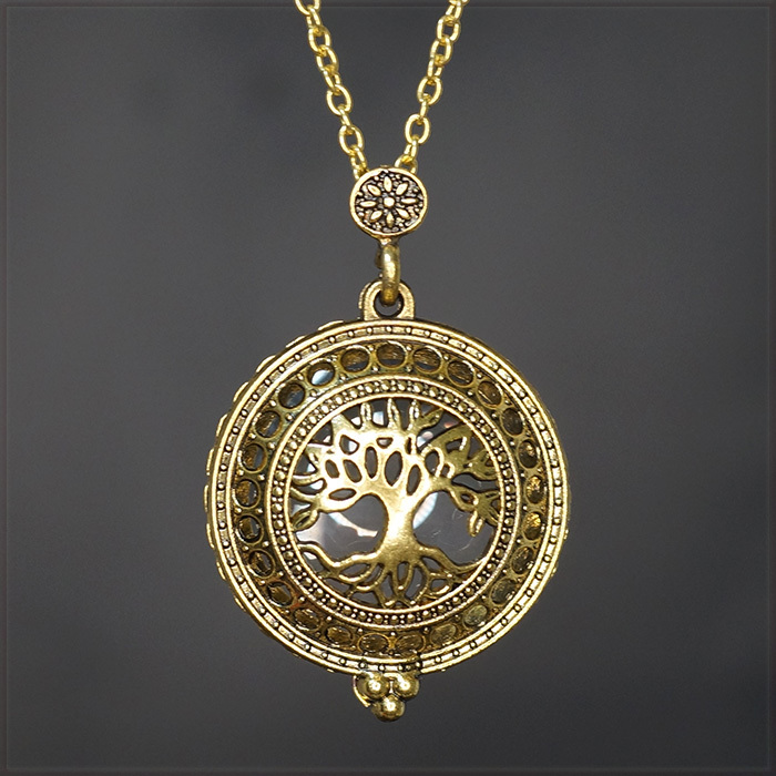 【未使用】[PENDANT NECKLACE] Vintage Magnifier Glass ヴィンテージ 虫眼鏡 老眼鏡 拡大ルーペ ...