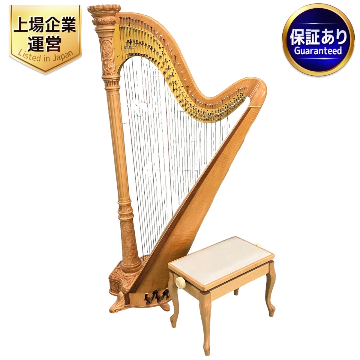 【目立った傷や汚れなし】【引取限定】AOYAMA Musa 47C(N) ハープ 2004年購入品 ハンマー 保証書 AOYAMA 椅子付き ...