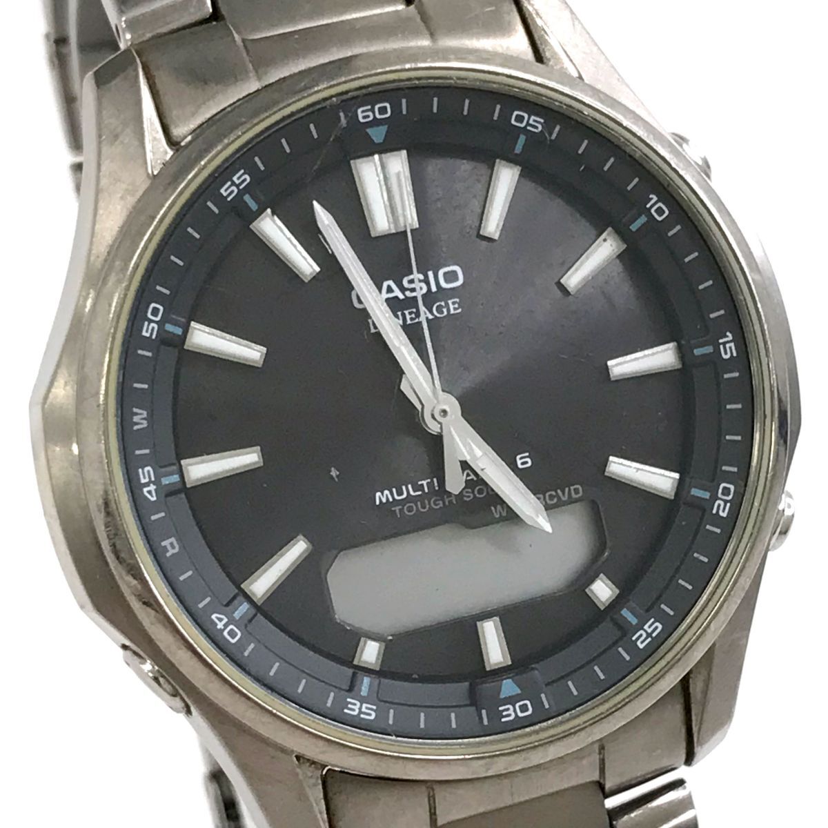 【やや傷や汚れあり】CASIO カシオ LINEAGE リニエージ ウェーブセプター 腕時計 LCW-M100T 電波ソーラー アナデジ ...