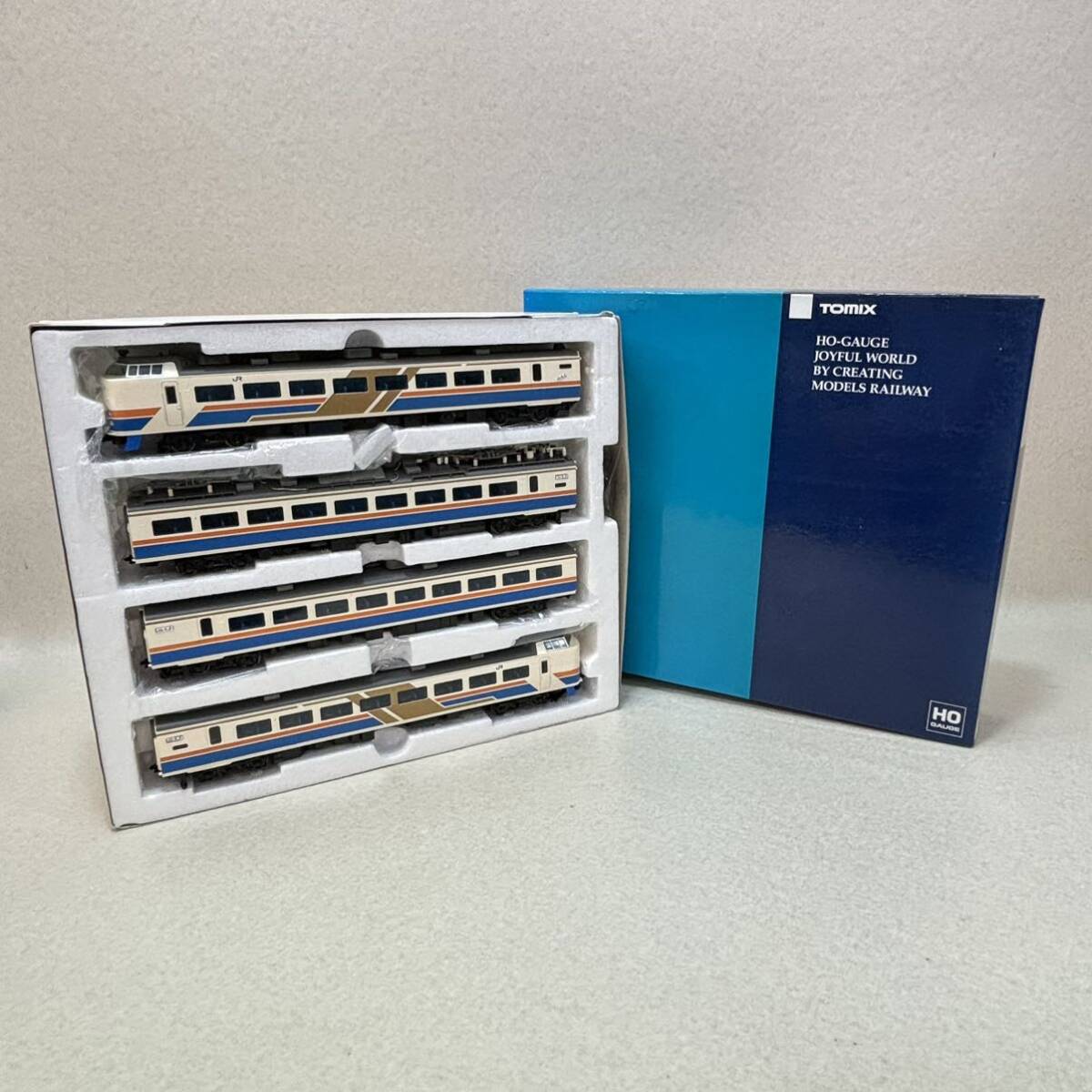 【目立った傷や汚れなし】E2198★中古品★ TOMIX HOゲージ 鉄道模型 HO-908 485系特急電車 かがやき・きらめき 4両セット ...
