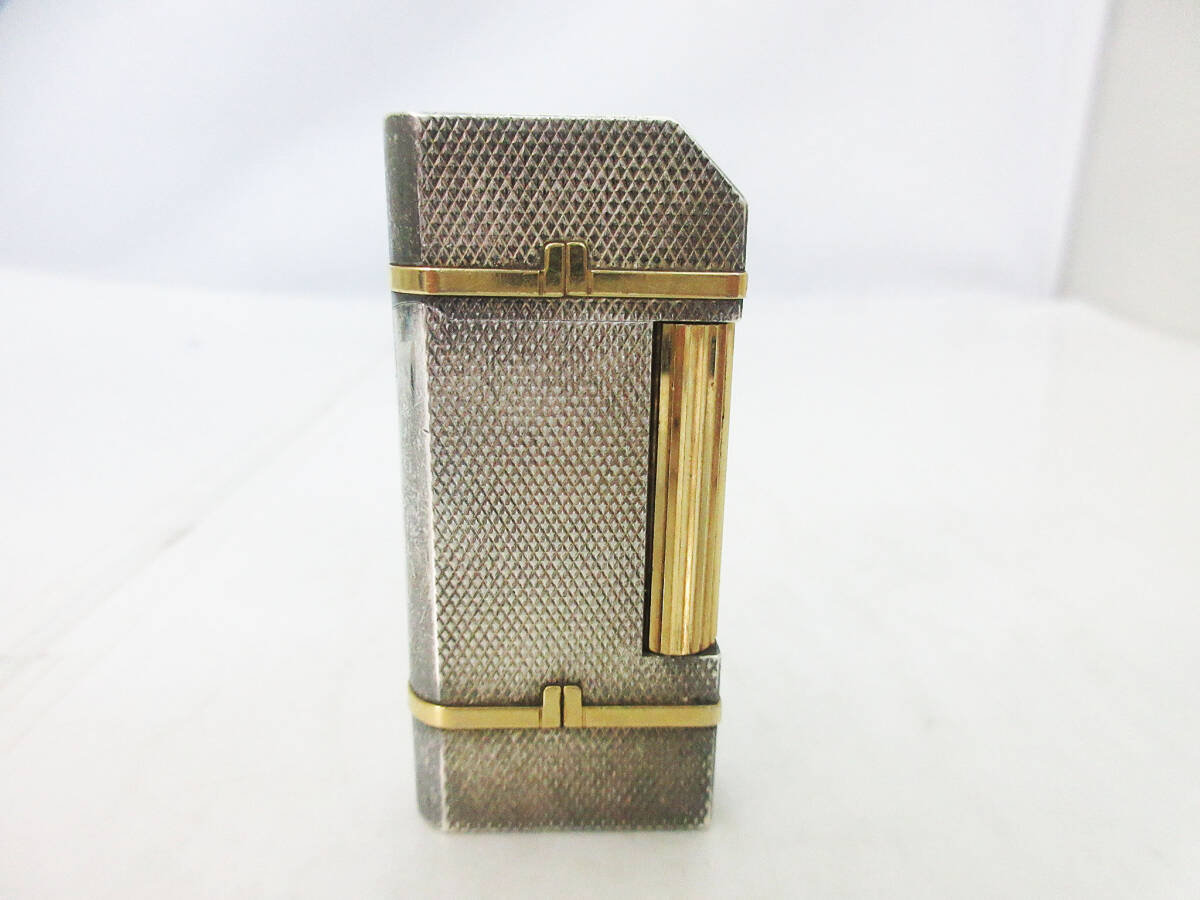 【やや傷や汚れあり】A823【ガスライター】S.T. Dupont×CHARLES JOURDAN Wネーム★シルバー×ゴールド★デュポン ...