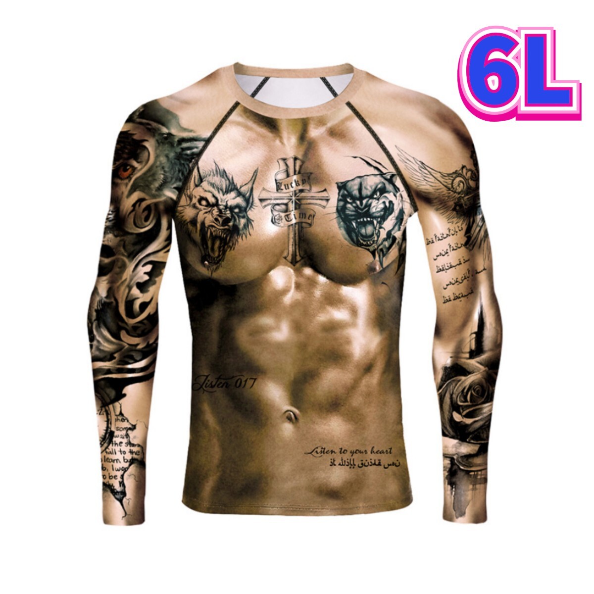 【未使用】ロングTシャツ 3DTシャツ タトゥーTシャツ おもしろTシャツ 大きいサイズ 5XL 6Lサイズ コスプレ衣装 ロンTの落札情報詳細 - Yahoo!オークション落札価格検索 オークフリー