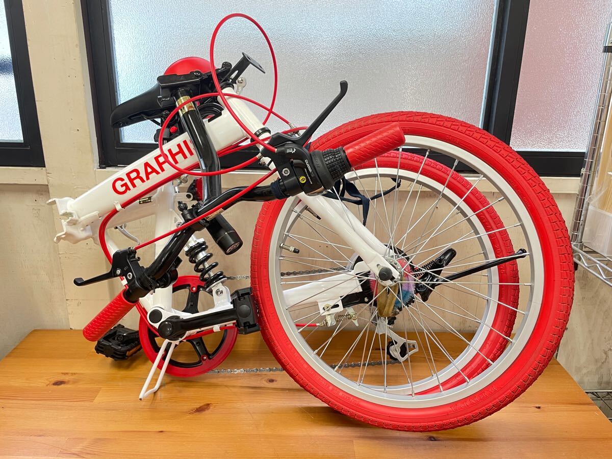 【未使用に近い】営YY12-家DT 自転車 GRAPHIS GR-209 折りたたみ自転車 6段変速 美品の落札情報詳細 - Yahoo!オークション落札価格検索 オークフリー