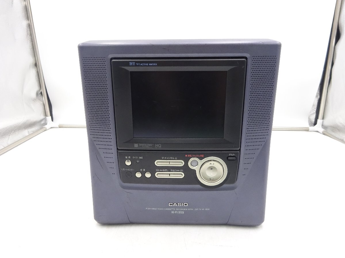 【やや傷や汚れあり】CASIO カシオ VF-5SR テレビ付き VHS ポータブルビデオカセットレコーダー リモコン付 レトロ 通電確認済み ...