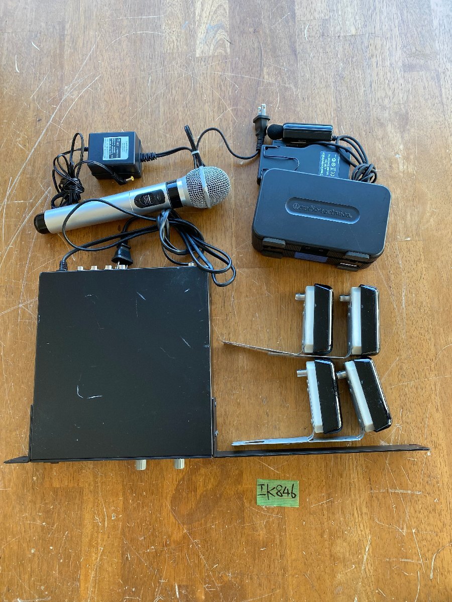 【やや傷や汚れあり】【送100サイズ】audio-technica ATIR-R82 BC700 ATIR-T88 ATIR-T85 ATIR-A40×4セット ワイヤレスマイク ※動作確認 ...