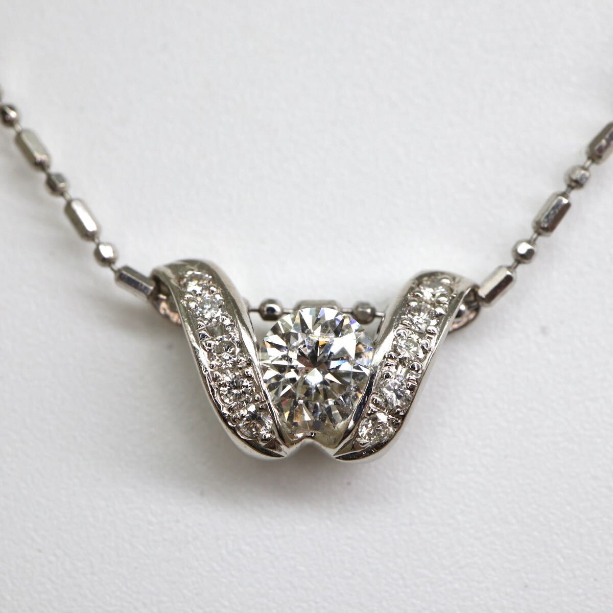 【目立った傷や汚れなし】 Pt900/Pt850 天然ダイヤモンドネックレス O 約4.2g 約40.0cm diamond necklace jewelry ジュエリー EE1/Eの落札情報 ...