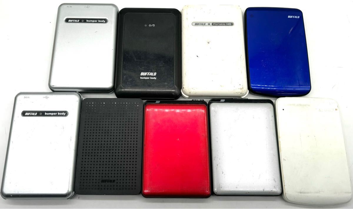 【やや傷や汚れあり】ポータブルHDD 20台 まとめ 携帯用ハードディスクドライバー BUFFALO WD I・ODATA TOSHIBA ...