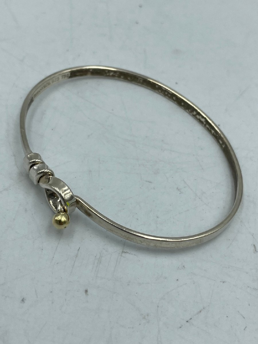 【傷や汚れあり】Tiffany hook&eye ブレスレット バングル 925/750 (silver925/k18) アクセサリー ティファニー 18金 シルバー フックアンドアイ ...
