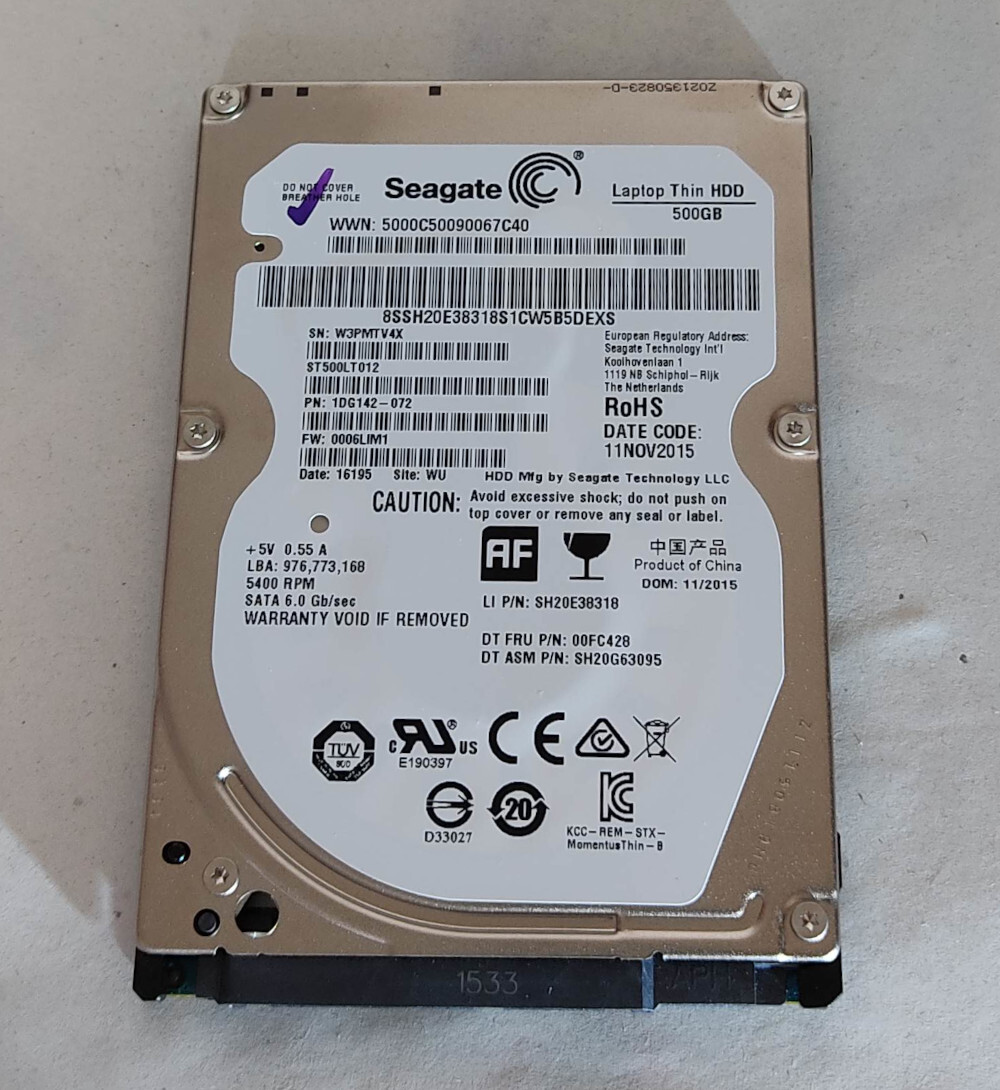 【目立った傷や汚れなし】【動作OK】SEAGATE ST500LT012 2.5インチ SATA HDD 500GB 正常判定の落札情報詳細 - Yahoo!オークション落札価格検索 オークフリー