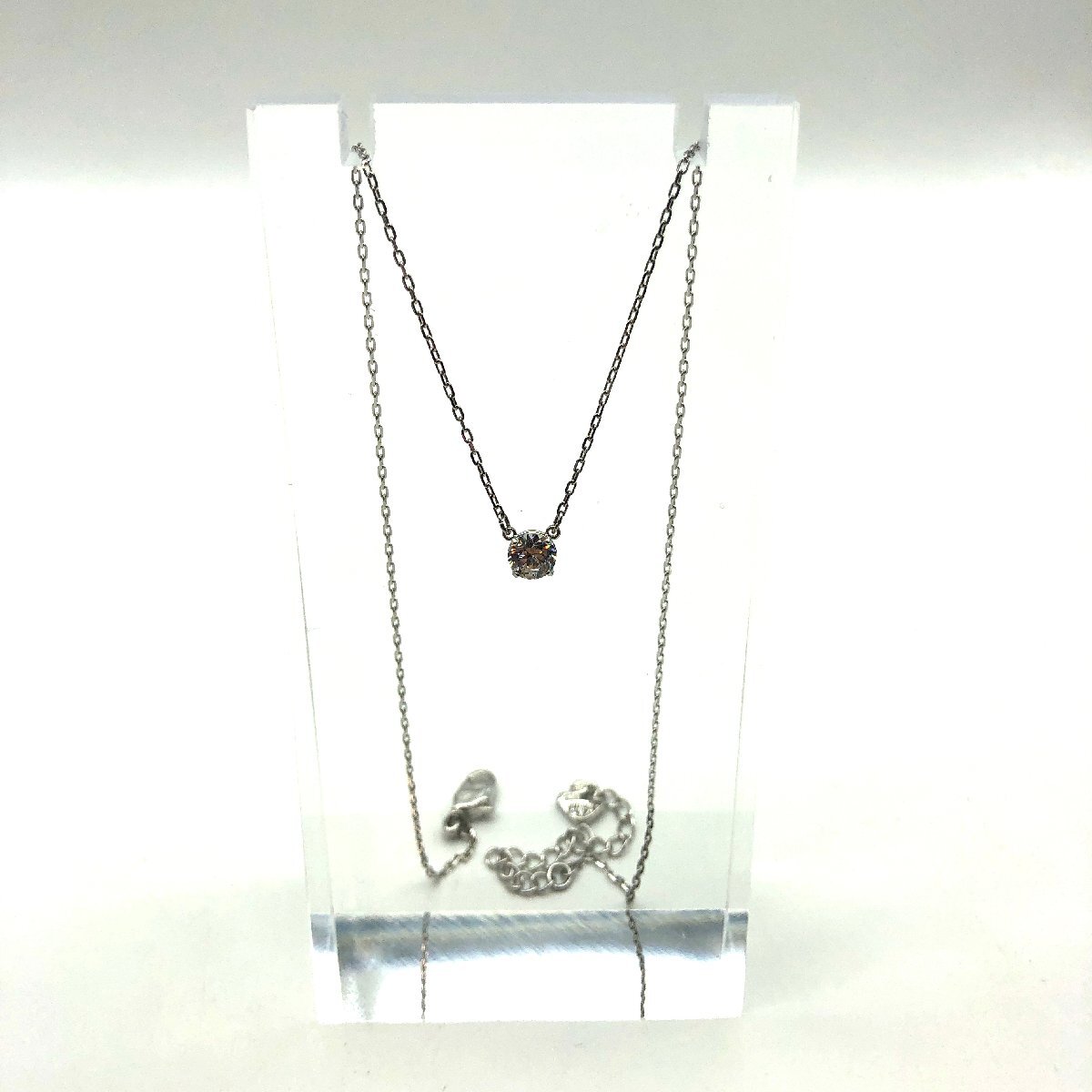 【目立った傷や汚れなし】6063♭SWAROVSKI スワロフスキー アトラクトラウンドネックレス （シルバー） 5408442 ...