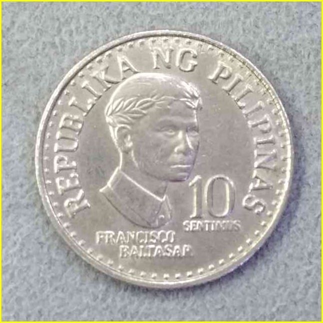【傷や汚れあり】【フィリピン 10センティモ 硬貨/1976年】 SAMPUNG SENTIMOS/フランシスコ バルタザール/旧硬貨/コイン ...