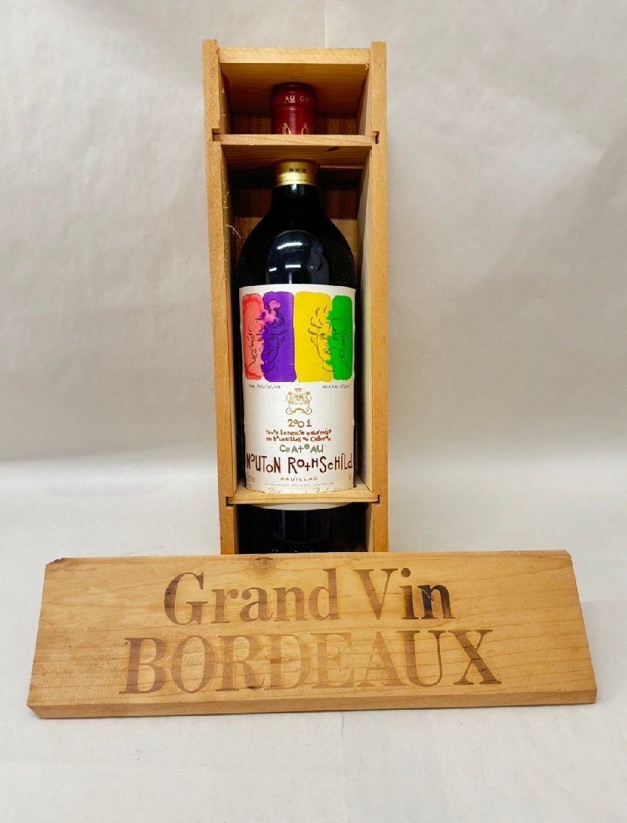 【目立った傷や汚れなし】【UAK1882RO】1円～【未開栓 古酒】Chateau mouton roths child シャトームートンロートシルト 2001 赤ワイン 750ml 12.5 ...
