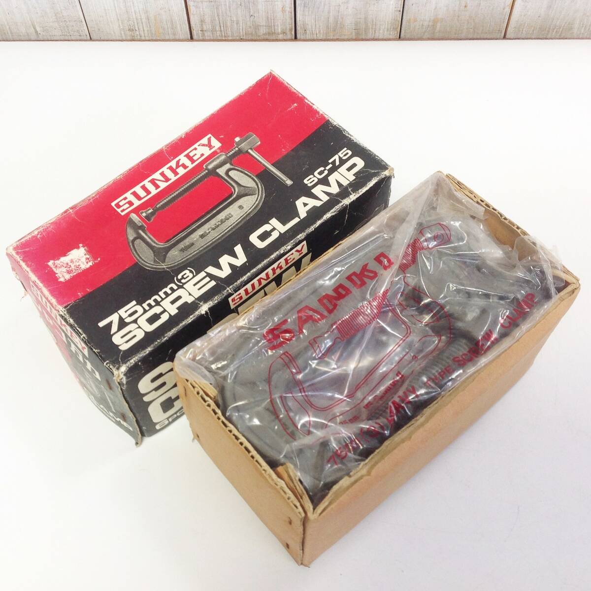 【未使用】【WH-3935】未使用 長期保管品 SANKI 産機 75mm スクリュークランプ SC-75 6個入り シャコ万力 バイス C型 ...