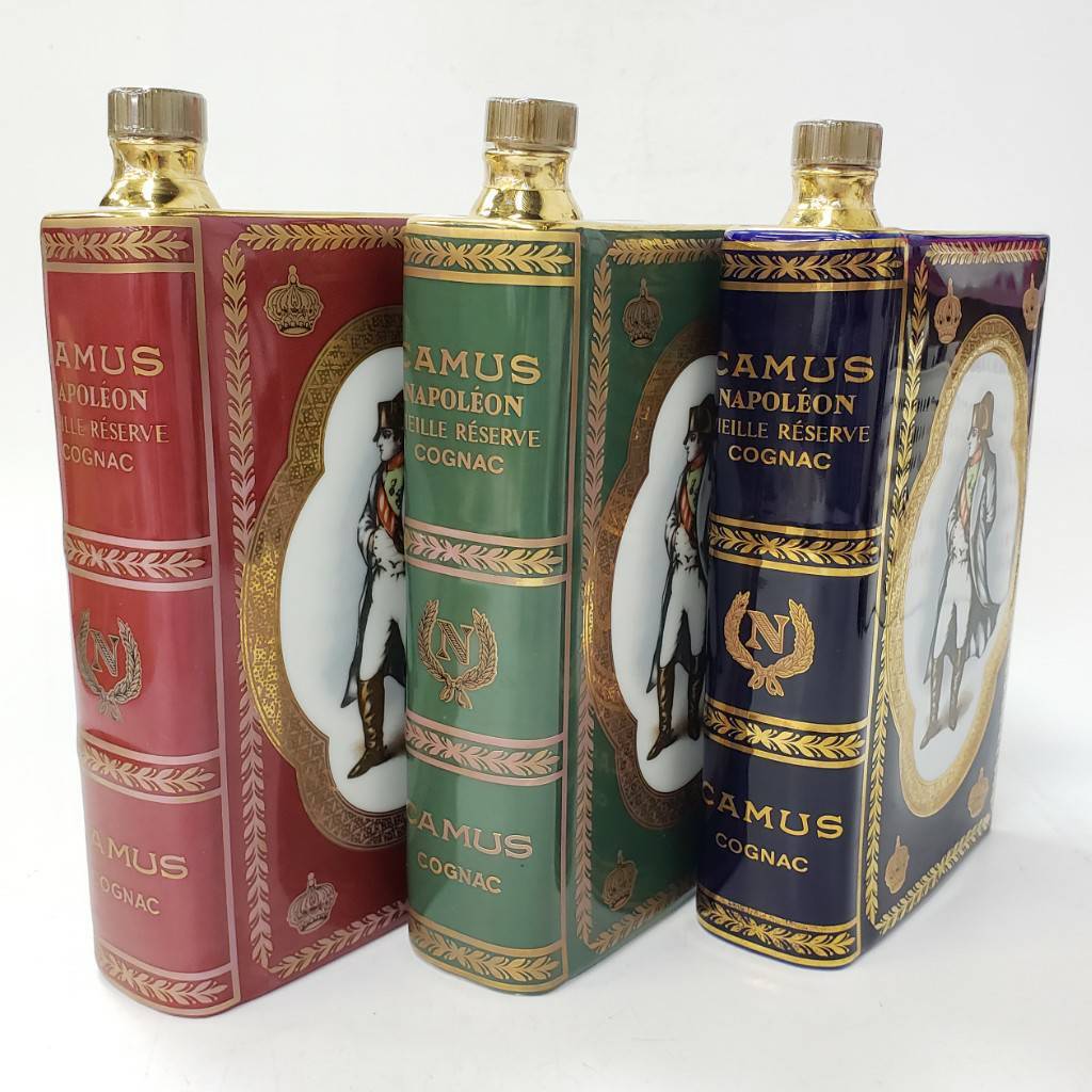 【傷や汚れあり】24仙/A058866-1/M011-597/AJ8000 酒 ※同梱不可 3本まとめ CAMUS NAPOLEON VIEILLE RESERVE COGNAC カミュ ...