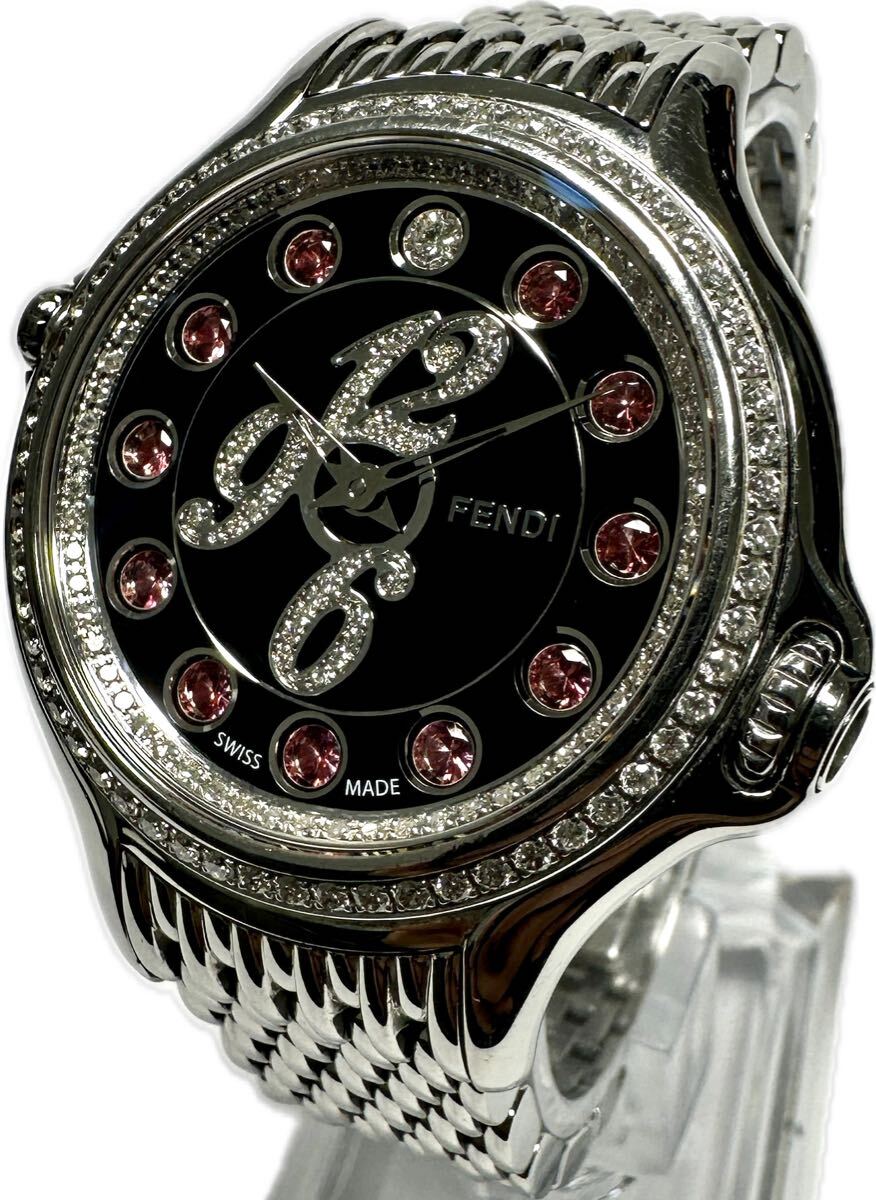 【やや傷や汚れあり】1円〜 Y 希少 純正ダイヤベゼル FENDI フェンディ クレイジーカラット 004-10500M-161メンズ ...