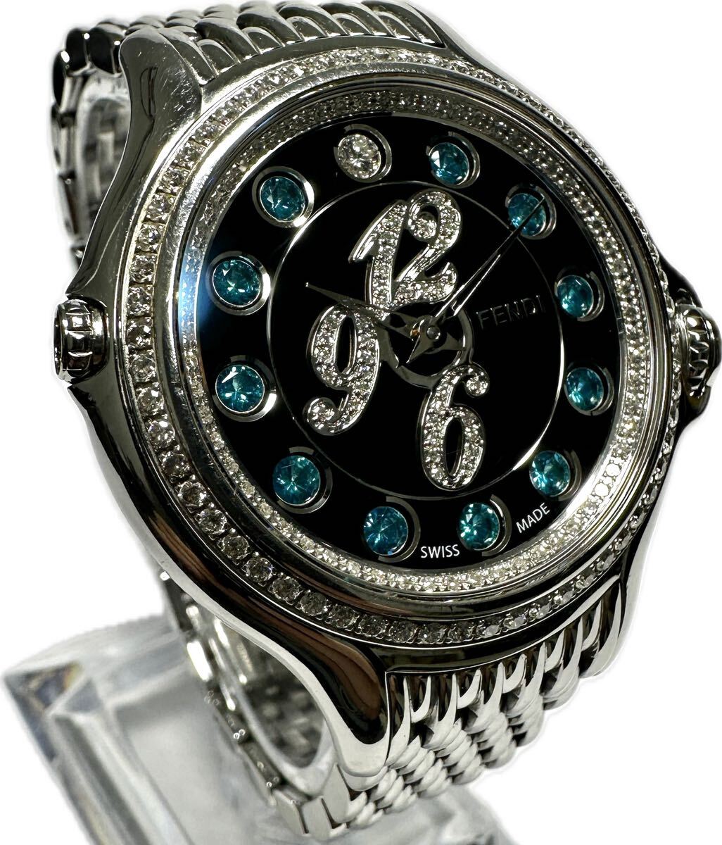 【やや傷や汚れあり】1円〜 Y 希少 純正ダイヤベゼル FENDI フェンディ クレイジーカラット 004-10500M-161メンズ ...