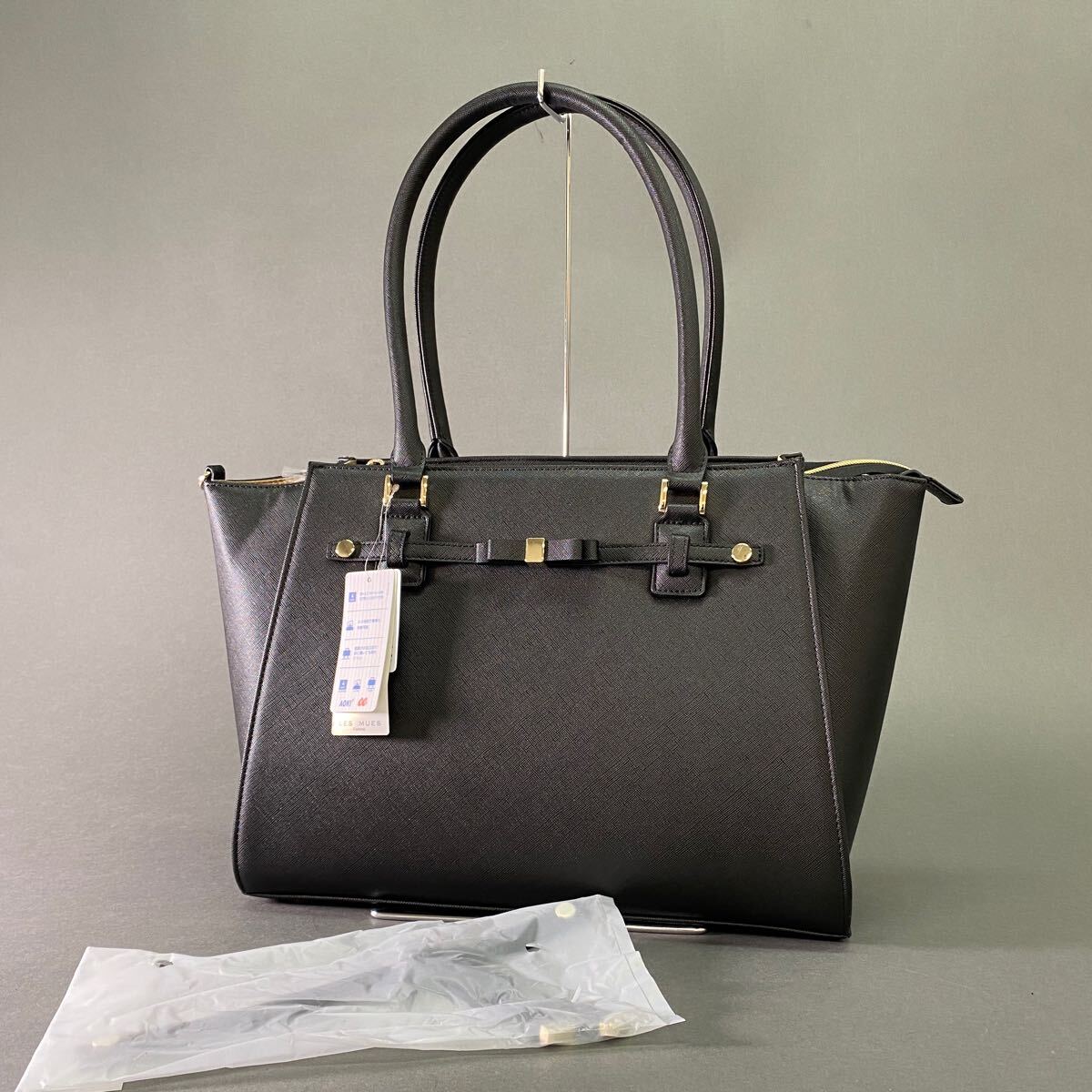 【未使用】l27♪ 【新品未使用】 AOKI LES MUES CanCam ビジネスバッグ トートバッグ ブラック ブラック系 リボン 4way A4サイズ レディース 女性用の落札情報詳細 ...