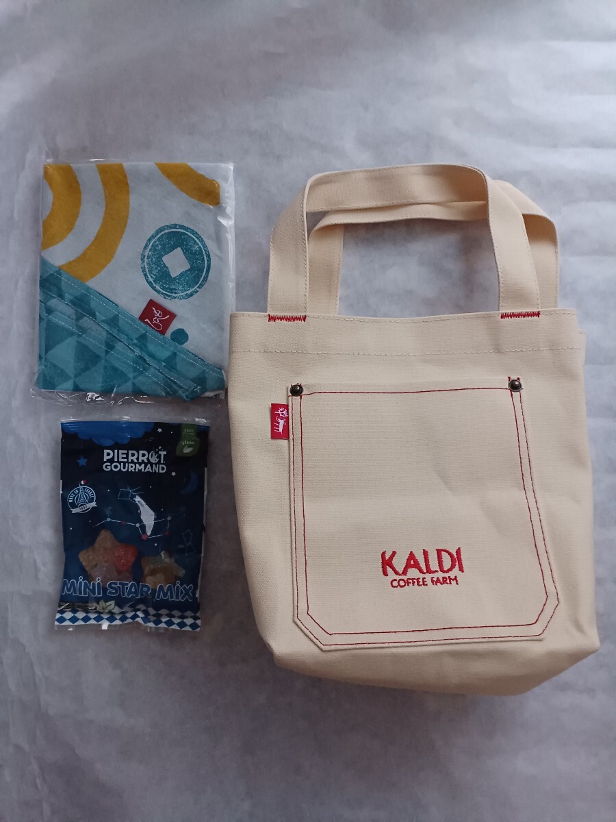 【未使用】2025 KALDIコーヒー福袋のトートバッグ＆カルディ食品福袋から2点（もへじ手ぬぐいエコバッグ＆ミスターミックスグミキャンディ）の落札情報詳細 - Yahoo!オークション落札 ...