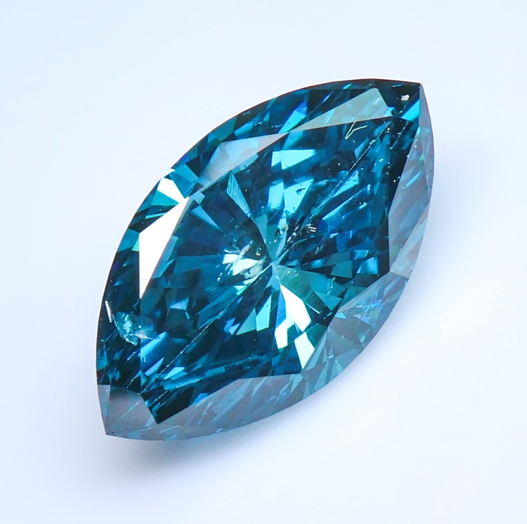【目立った傷や汚れなし】【100円～】0.847ct 天然ダイヤ FANCY DEEP GREENISH BLUE（トリート）MQの落札情報 ...