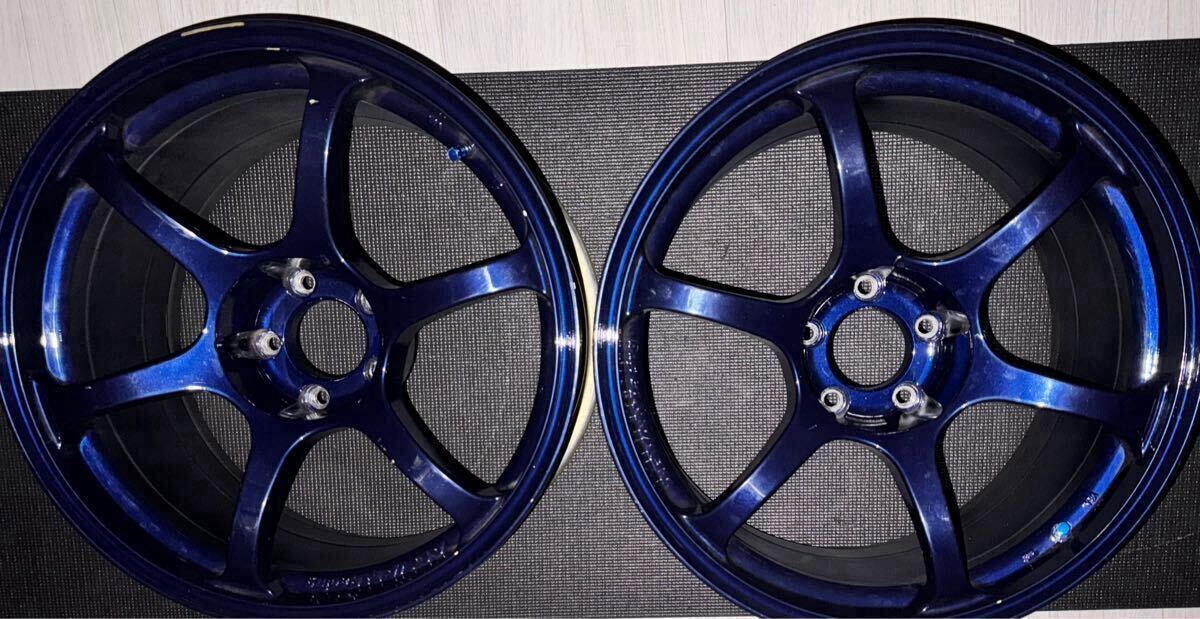 【やや傷や汚れあり】YOKOHAMA ADVAN Racing RG2 18インチ 10j +15 マグブルー 5穴 PCD114.3 ...