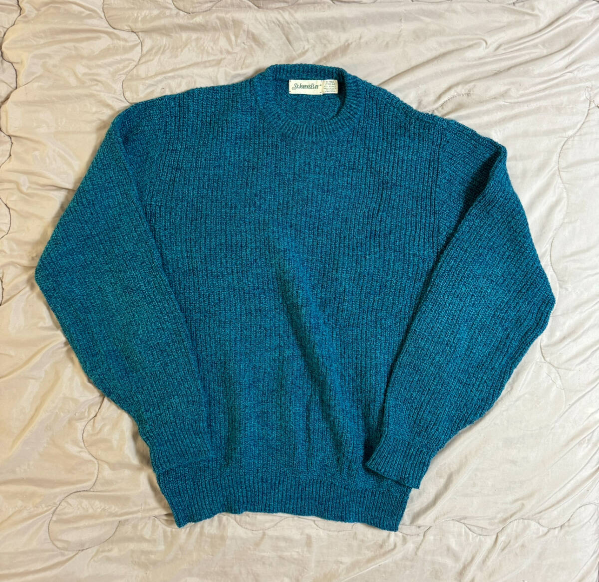 【目立った傷や汚れなし】1円〜 状態 90s Usa製 St Johns Bay アクリルニット Xl エメラルドグリーン モヘア ウール